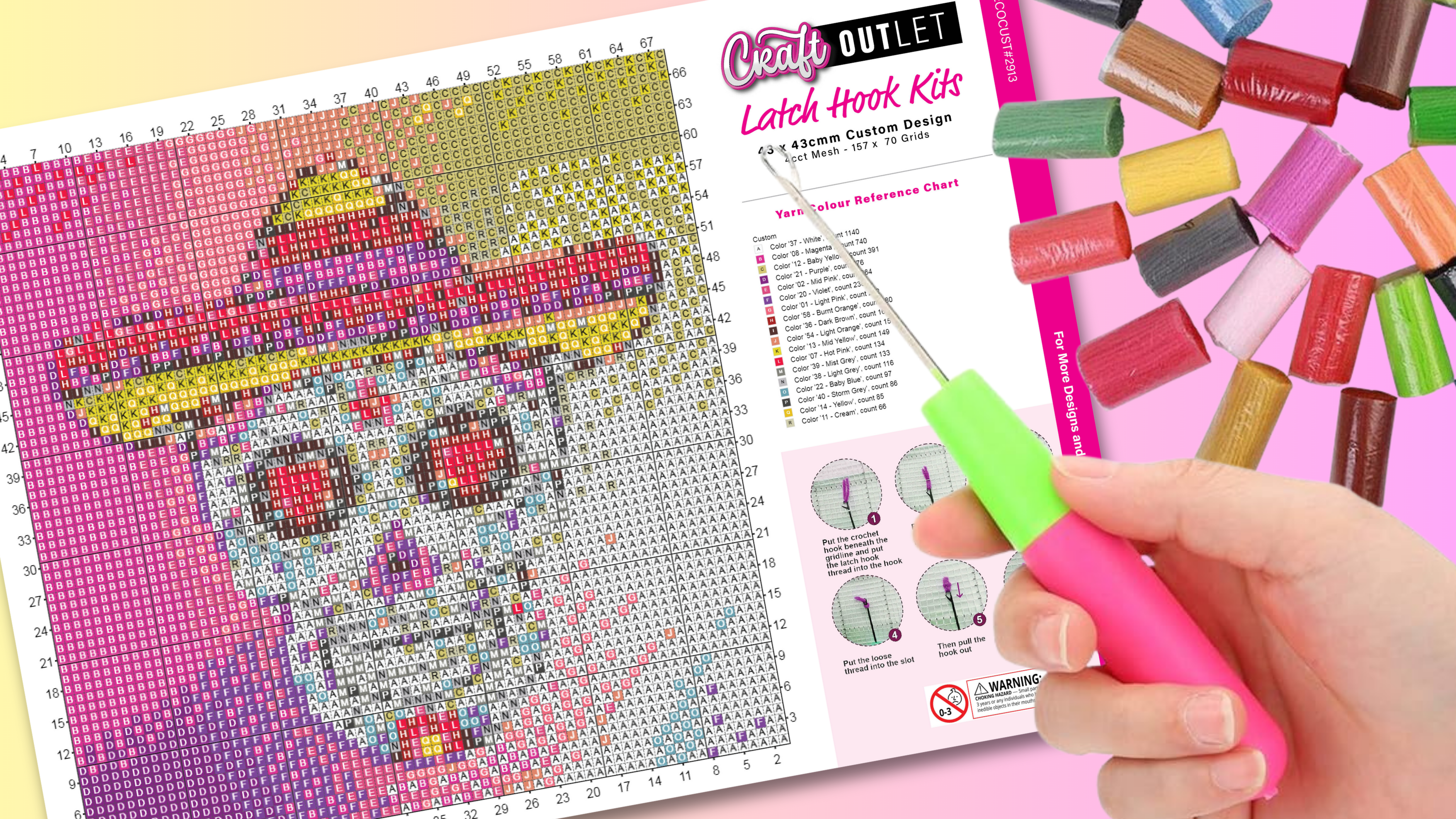 How to Read and Follow Latch Hook Patterns Like a Pro – Craft Outlet ...