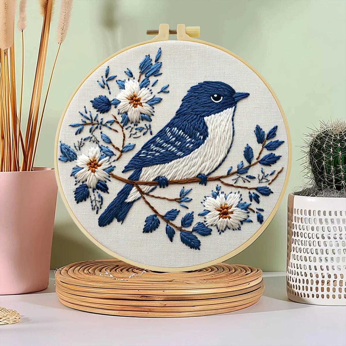Embroidery DIY Starter Kit - Blue Bird – Craft Outlet Australia