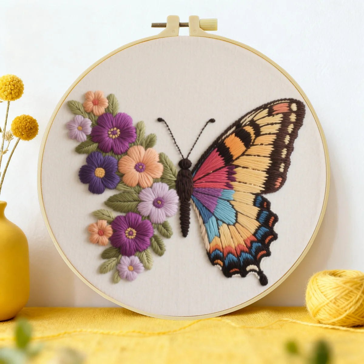 Embroidery DIY Starter Kit - Butterfly Blossom – Craft Outlet Australia