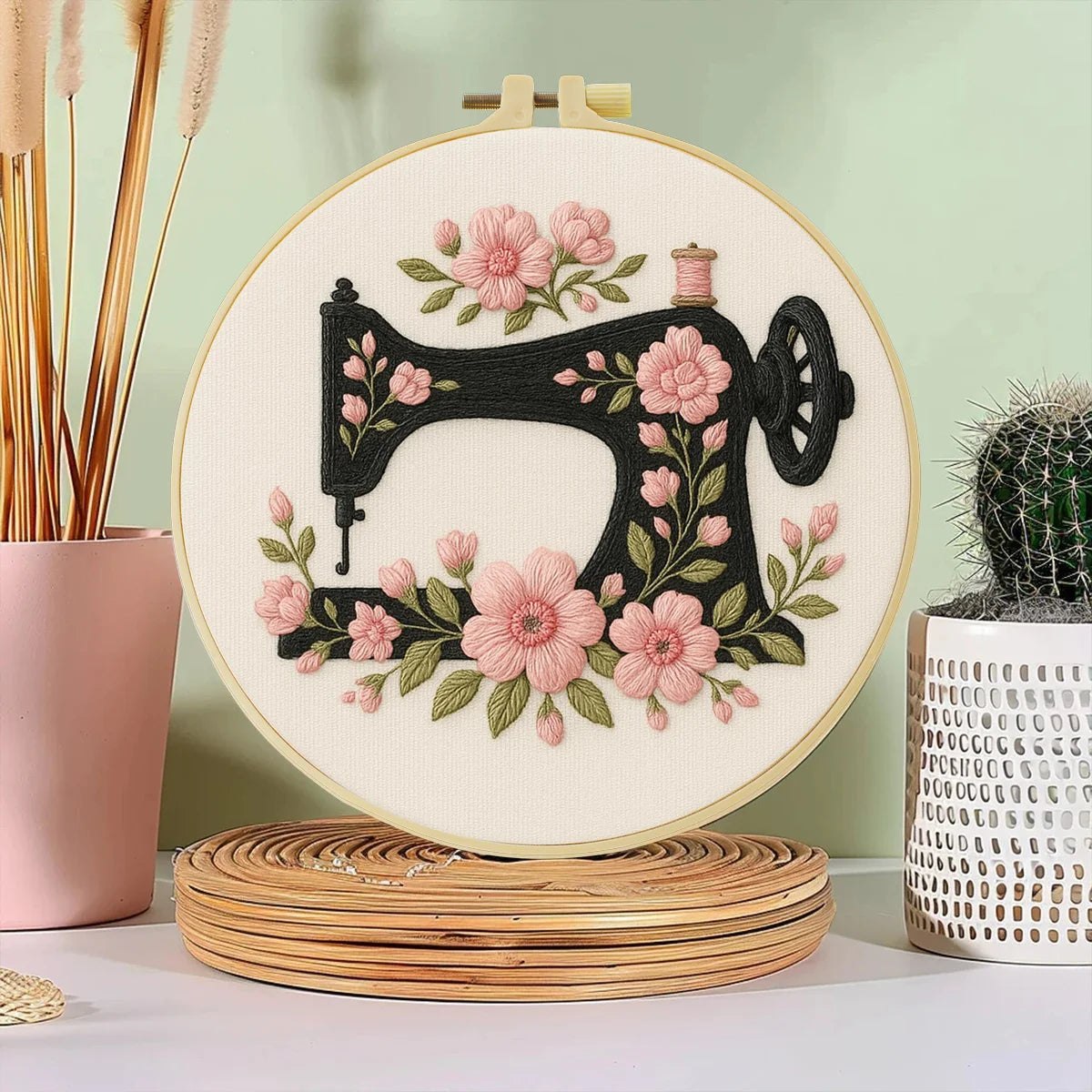 Embroidery DIY Starter Kit - Retro Sewing Machine – Craft Outlet Australia