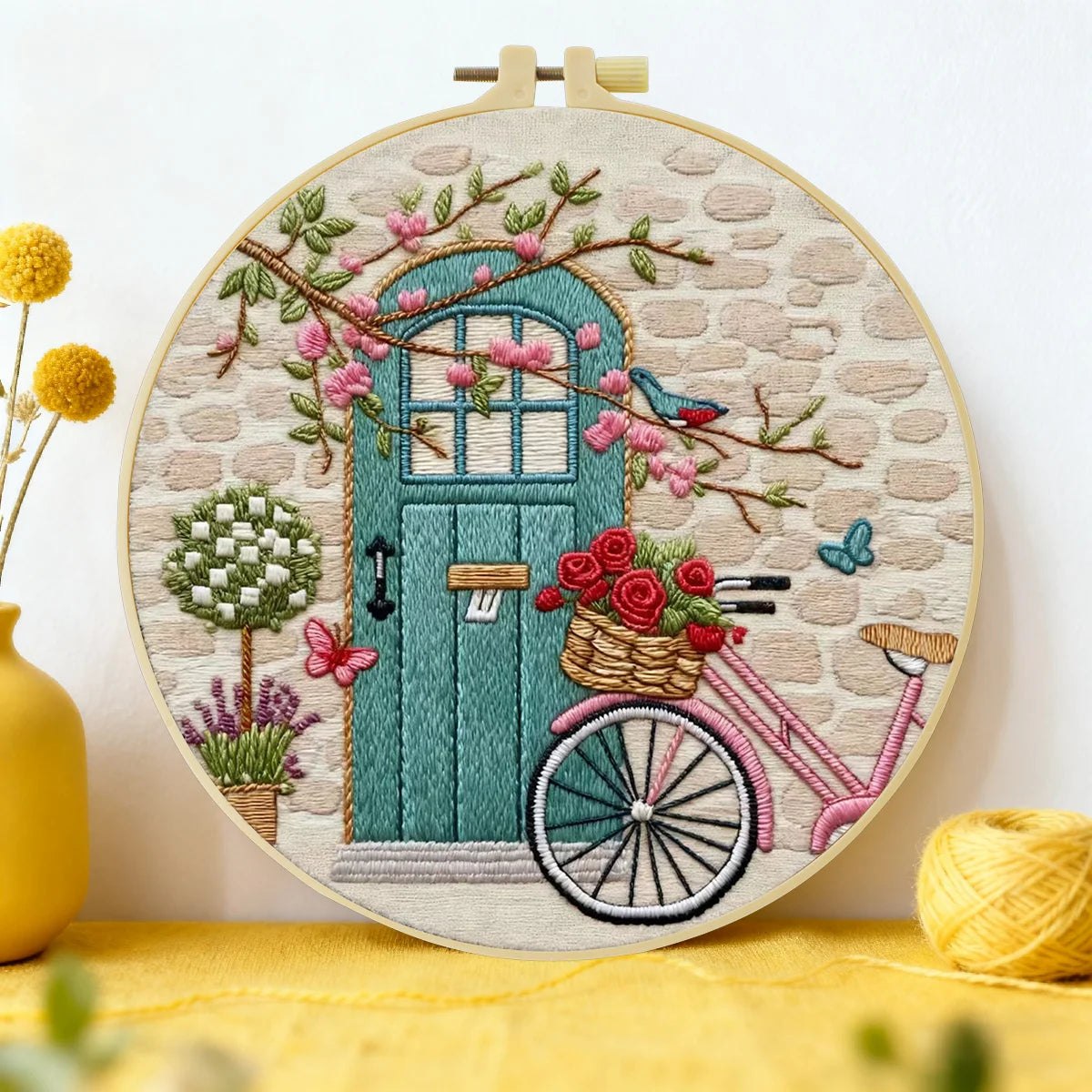 Embroidery DIY Starter Kit - Vintage Blue Door Delight – Craft Outlet ...