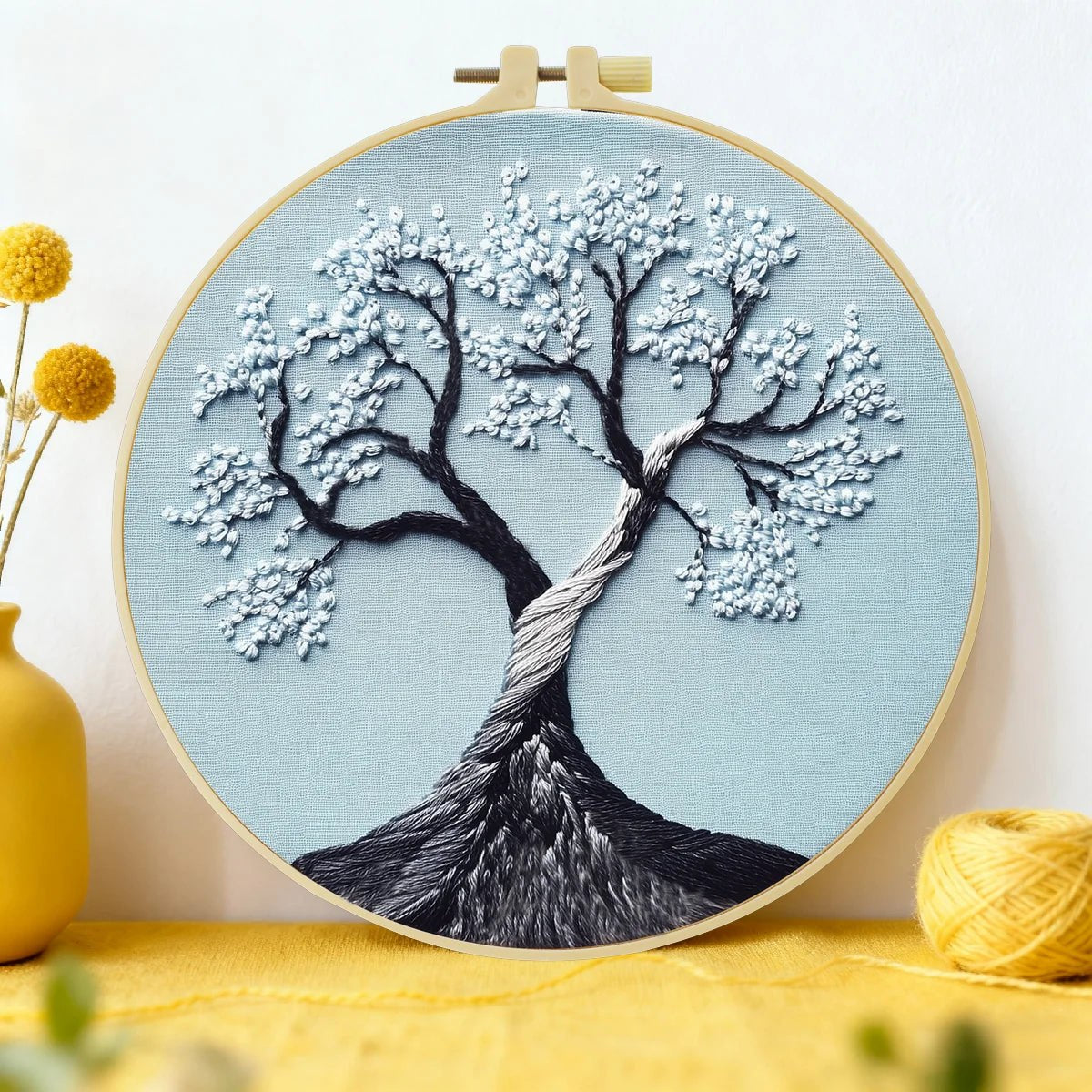 Embroidery DIY Starter Kit - White Blossom Tree – Craft Outlet Australia