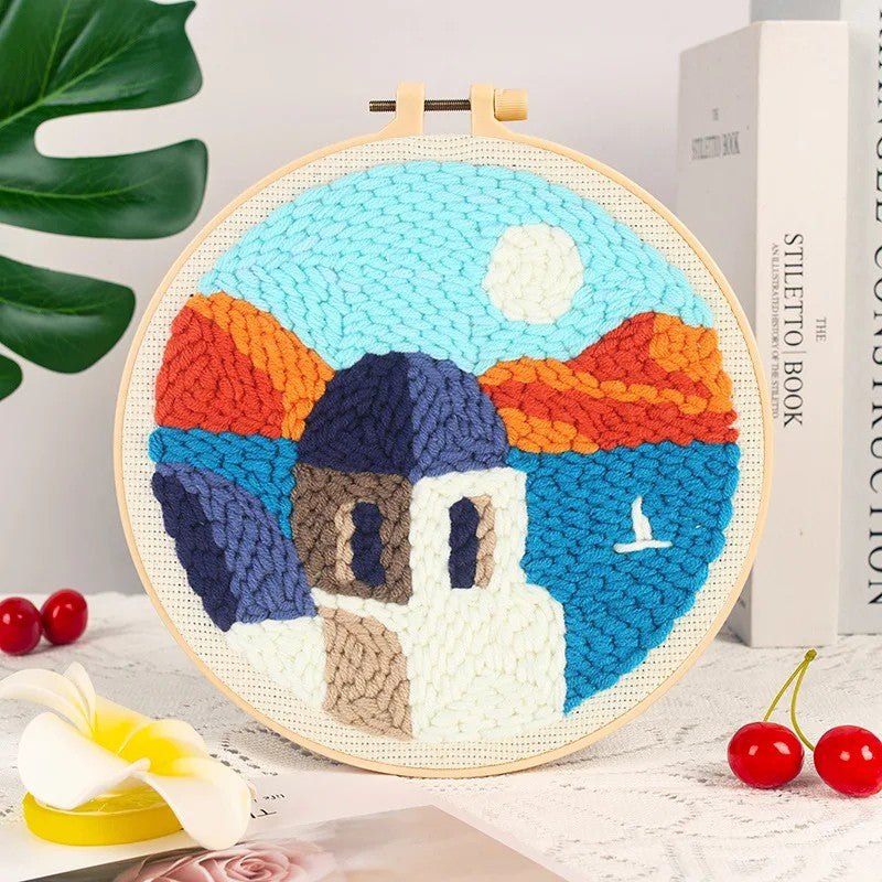 Punch Needle Kit - Tropical Greece - Vibrant Needlework Set – Craft ...