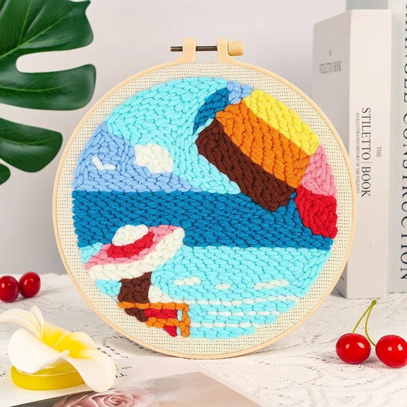 Punch Needle Kit - Tropical Holiday - Relaxing Needlework Set – Craft ...